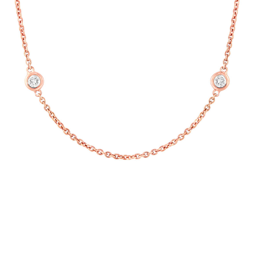 14k Diamond Bezel Chain Necklace – Azil Boutique